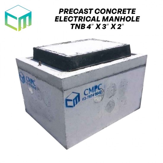 CM Precast Concrete Electrical Manhole TNB 4'X3'X2' C/W Cast Iron Cover ...
