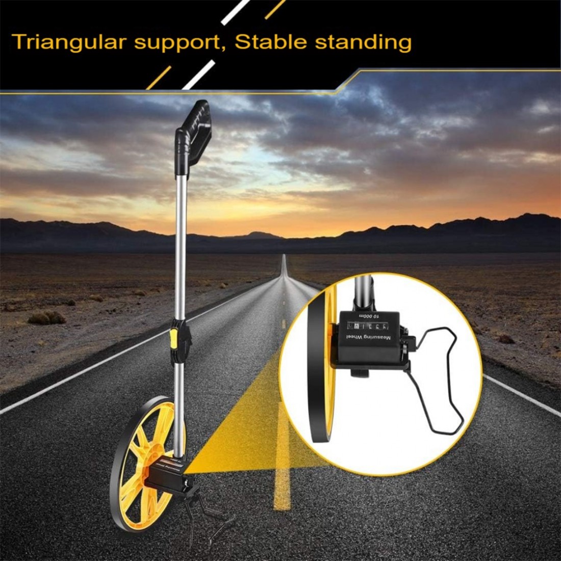 CN Distance Walking Measuring Wheel Mechanical Counter 10,000M (10KM)