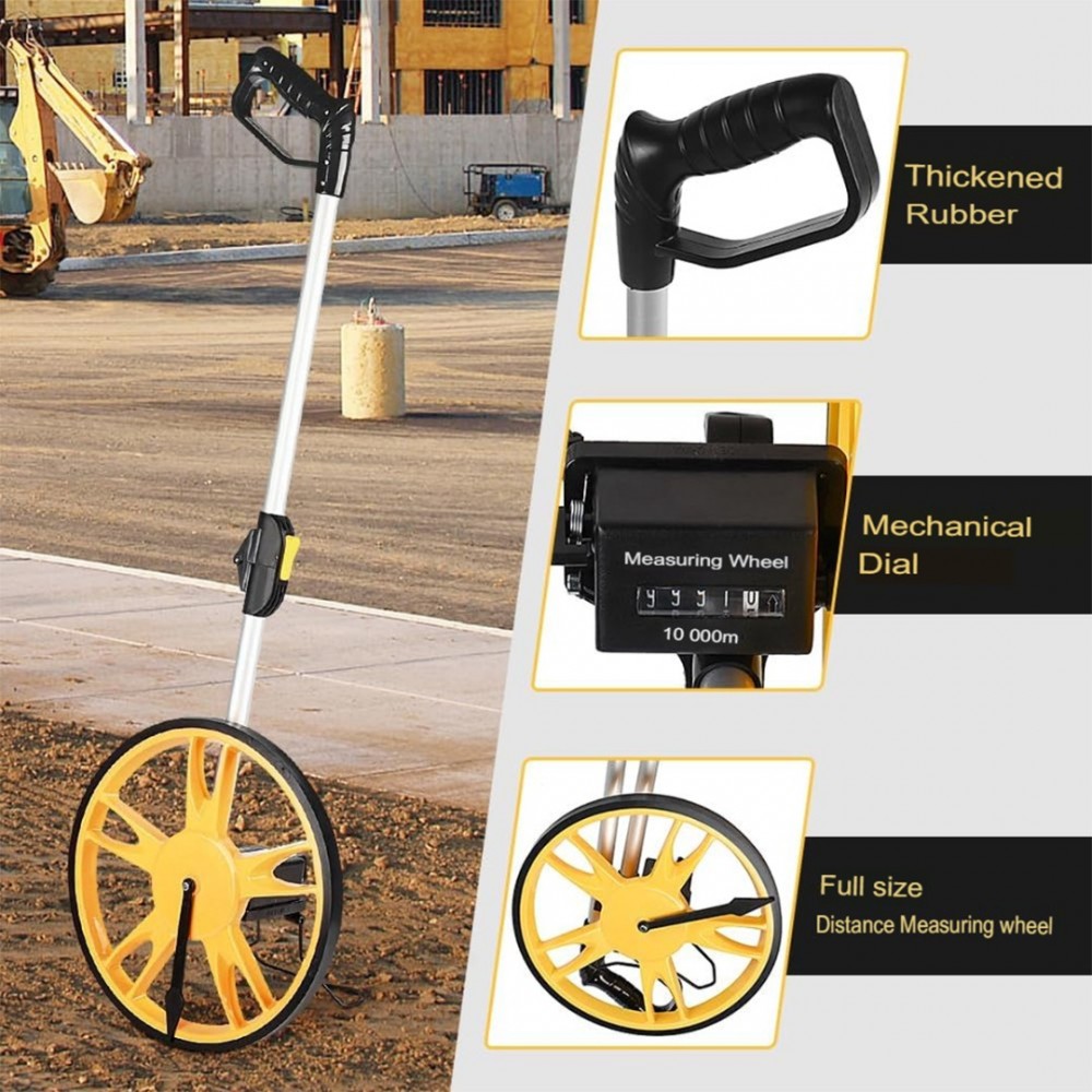 CN Distance Walking Measuring Wheel Mechanical Counter 10,000M (10KM)