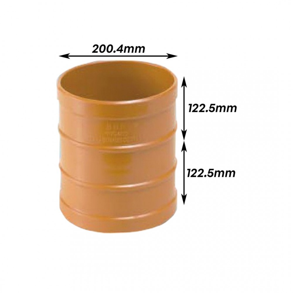 Bina Plastic UPVC Underground Fittings Straight Coupling 8" 200MM