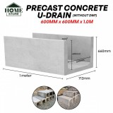 Precast Concrete U-Drain Without Dry Weather Flow 600MM x 600MM x 1.0M