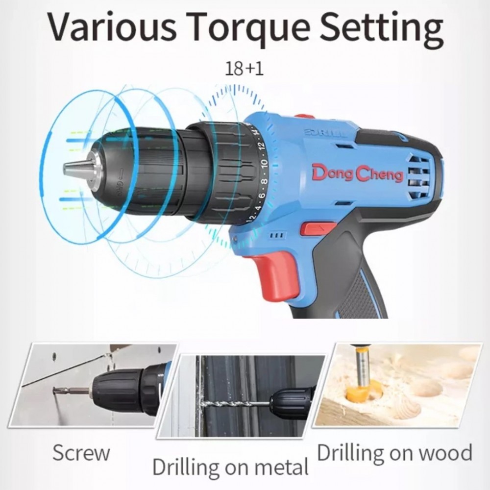 DongCheng DCJZ1202E Cordless Drill/Driver 12V 2.0Ah