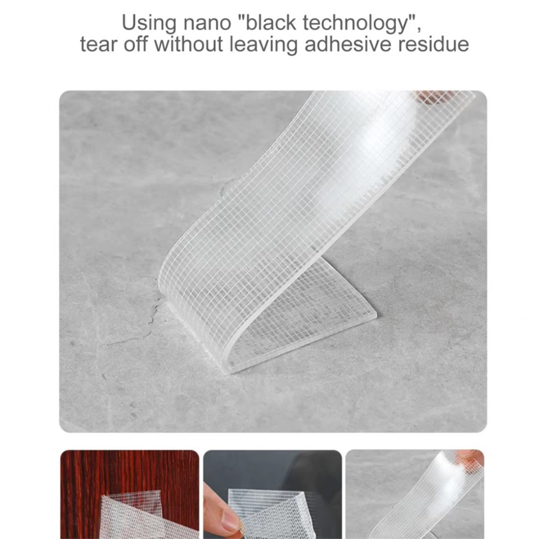 Mileqi Mesh Grid Double Sided Nano Tape 30MM/50MM (W) x 3M (L)