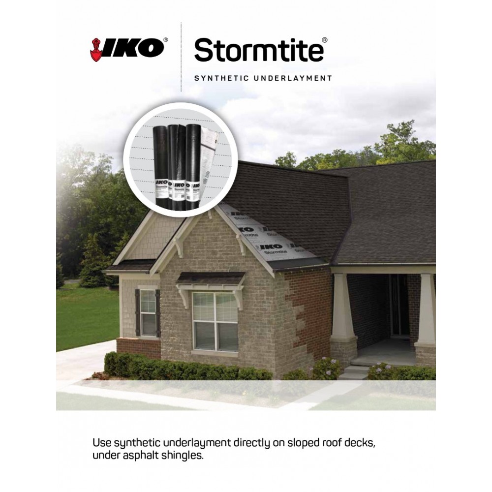 IKO Stormtite Synthetic Underlayment Waterproof Felt Sheet Roofing ...