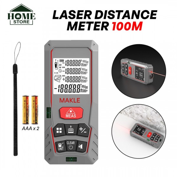 Home Store ''MAKLE'' Laser Distance Meter Range Finder Measurement 100M