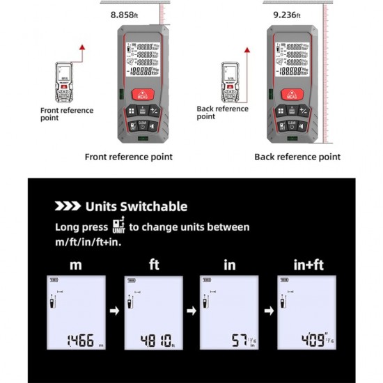 Home Store ''MAKLE'' Laser Distance Meter Range Finder Measurement 100M