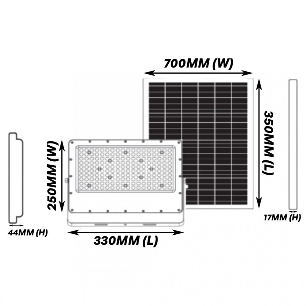 BSLight BSSLFL-1500 LED Solar Flood Light with IP65 Waterproof ...
