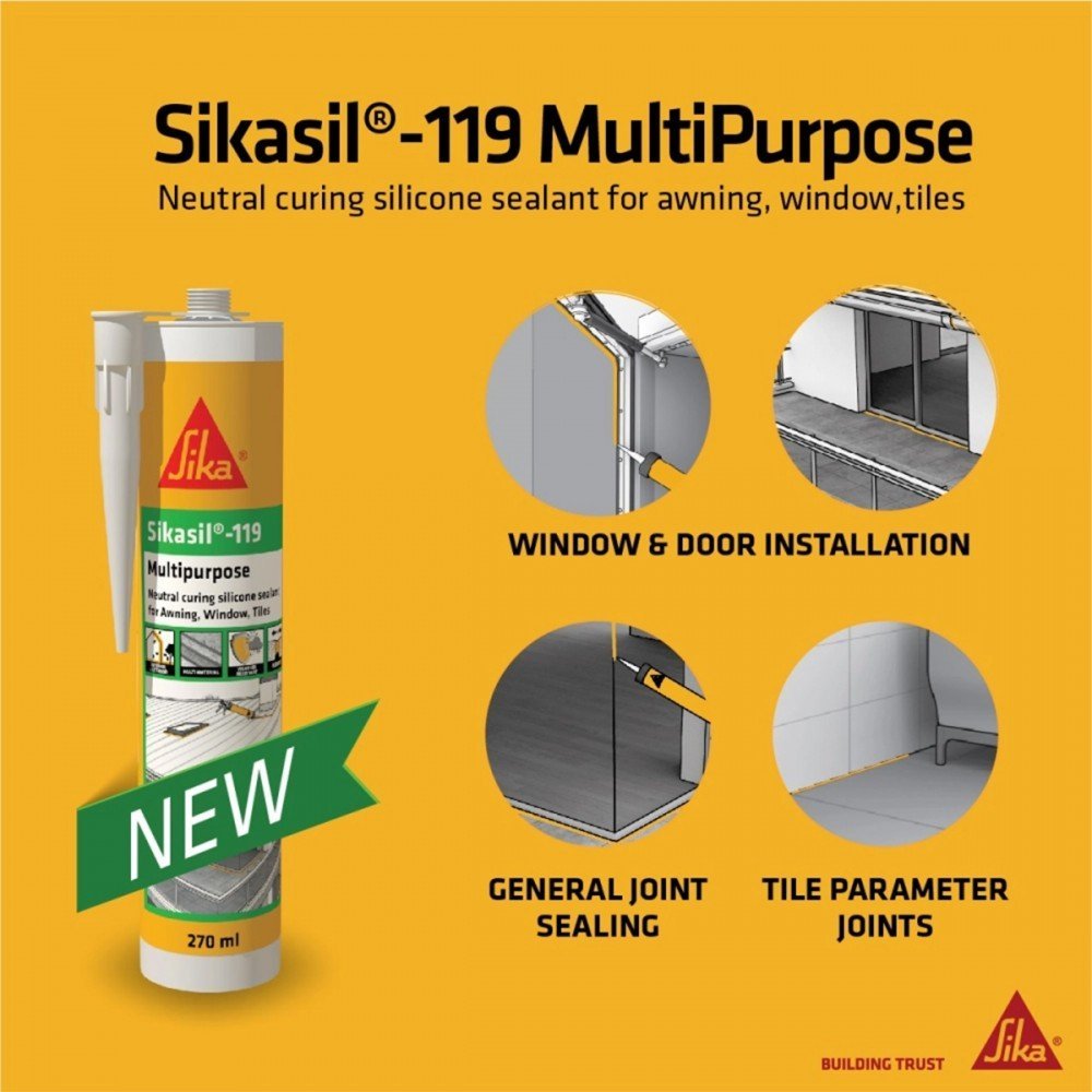 Sika Sikasil 119 Multipurpose Neutral Curing Silicone Sealant For ...