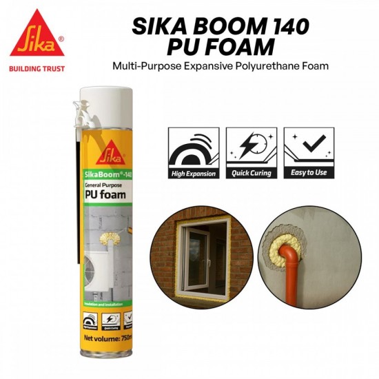 Sika Boom 140 General Purpose PU Foam 750ML - Light Yellow