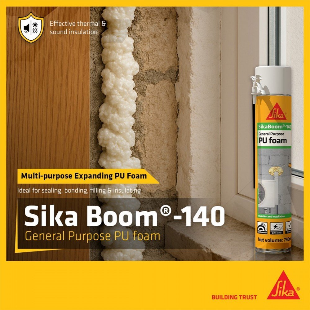Sika Boom 140 General Purpose PU Foam 750ML - Light Yellow