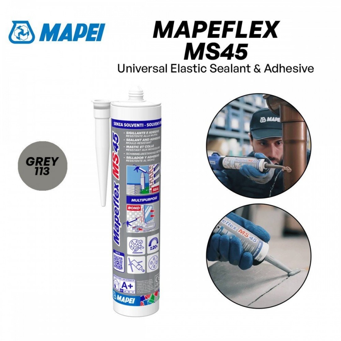 Mapei Mapeflex MS45 Universal Elastic Sealant & Adhesive 300ML - Grey 113