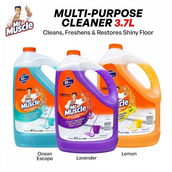 Mr Muscle Multi-Purpose Cleaner 3.7L - Lavender / Lemon / Ocean Escape