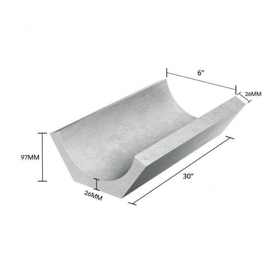 Pre Cast Half Round Concrete Drain 6" (D) x 30" (L)