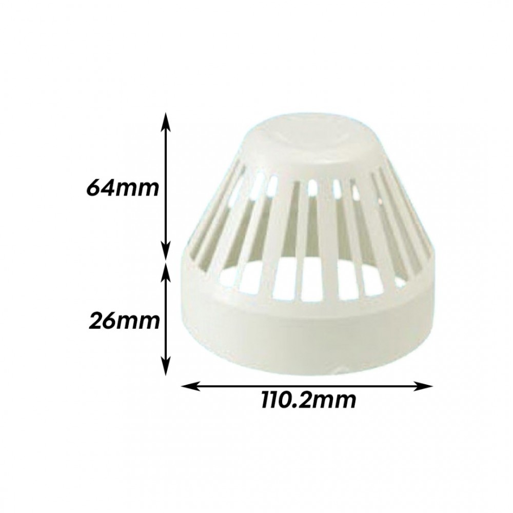 Bina Plastic UPVC Fittings Vent Cowl 4" 110MM