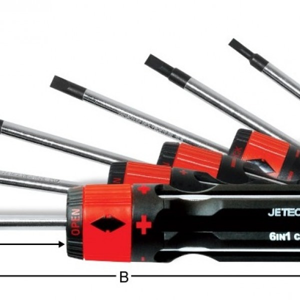 Jetech SI-107 Six In One Inter-Changeable Screwdriver Set