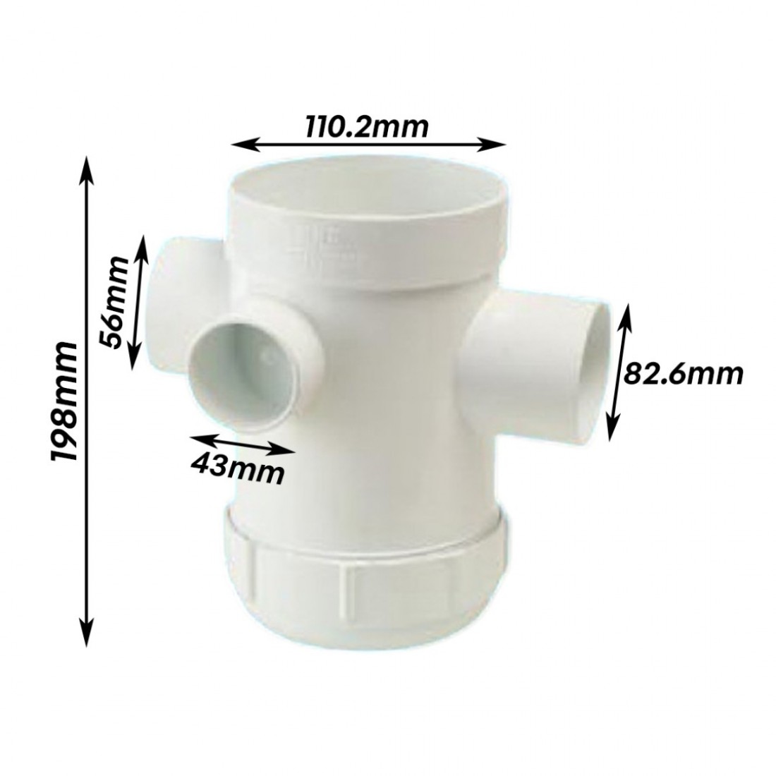 Bina Plastic UPVC Fittings Floor Gully With I/O 4" x 3" (110MMx82MM)