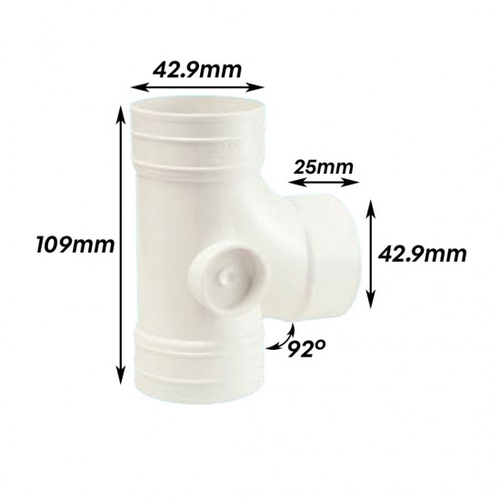 Bina Plastic UPVC Fittings Equal Single Branch 1 1/2" 40MM