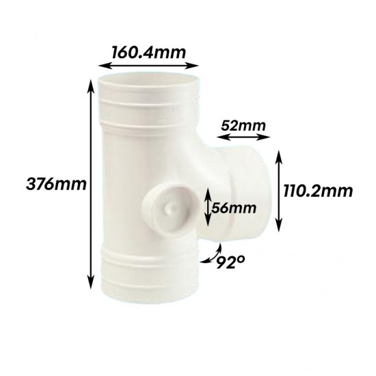 Bina Plastic UPVC Fittings Equal Single Branch 6" x 4" (160MM x 110MM)