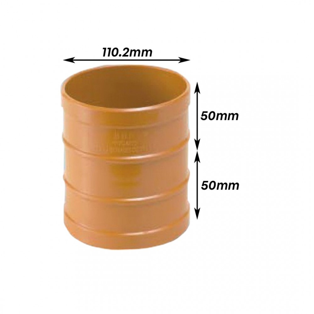 Bina Plastic UPVC Underground Fittings Straight Coupling 4" 110MM