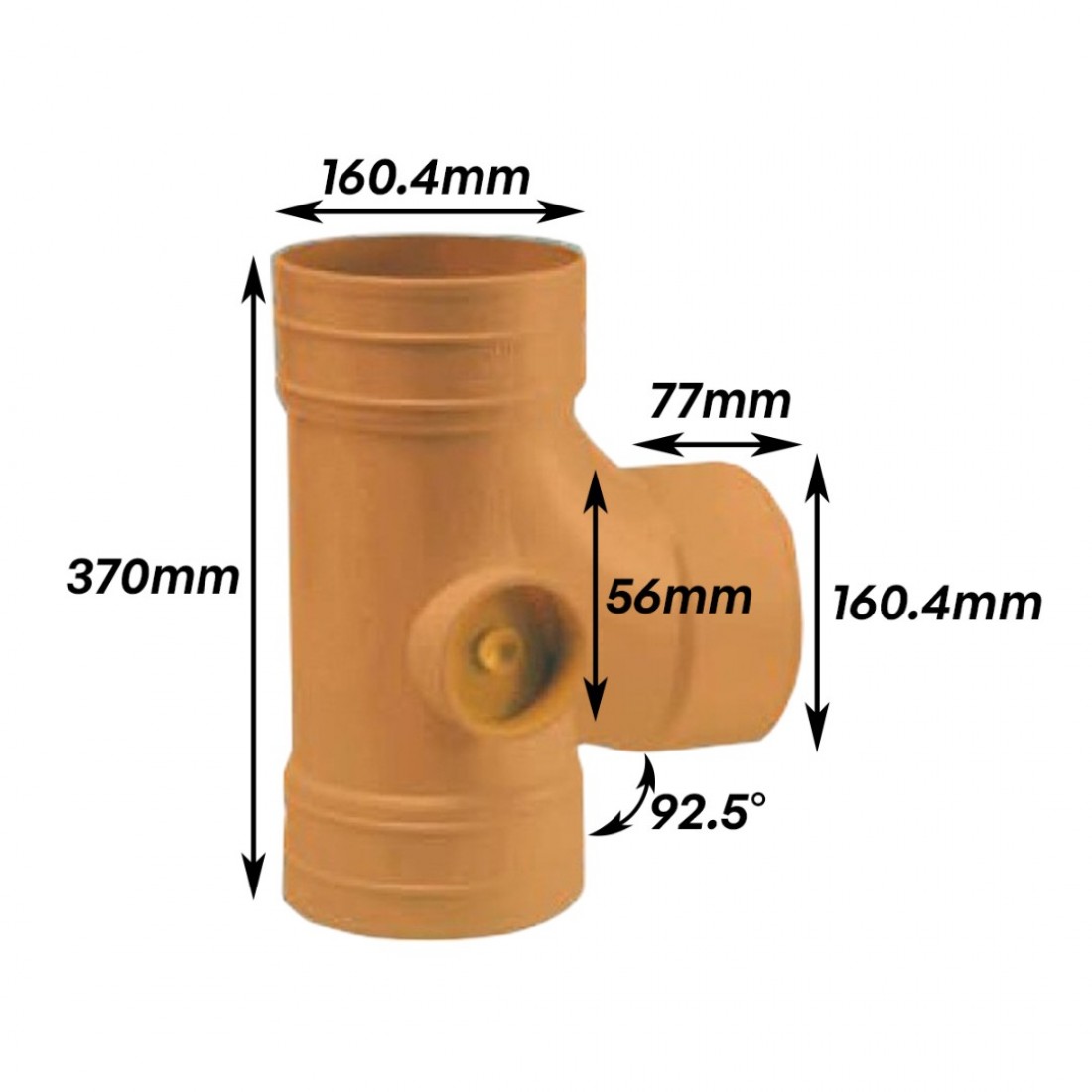 Bina Plastic UPVC Underground Fittings Equal Single Branch 6" 160MM