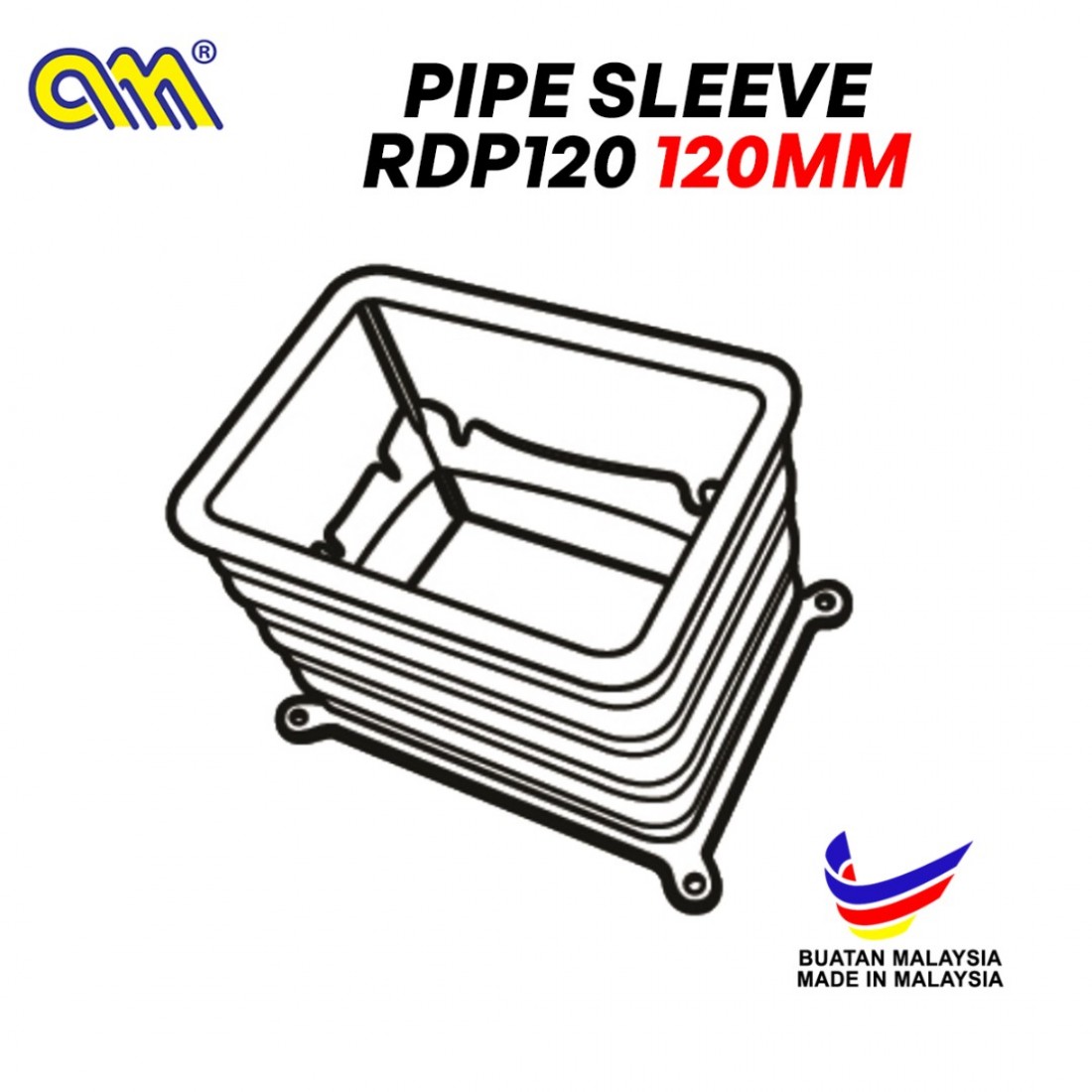 Arensi-Marley Rectangular Down Pipe Fitting RDP120 Pipe Sleeve 120MM