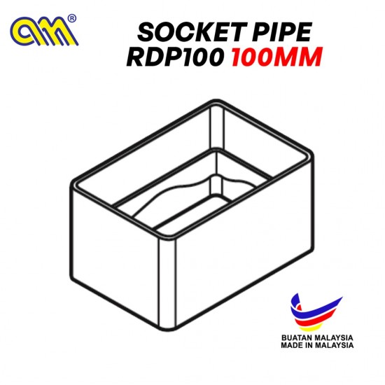 Arensi-Marley Rectangular Down Pipe Fitting RDP100 Pipe Socket 100MM