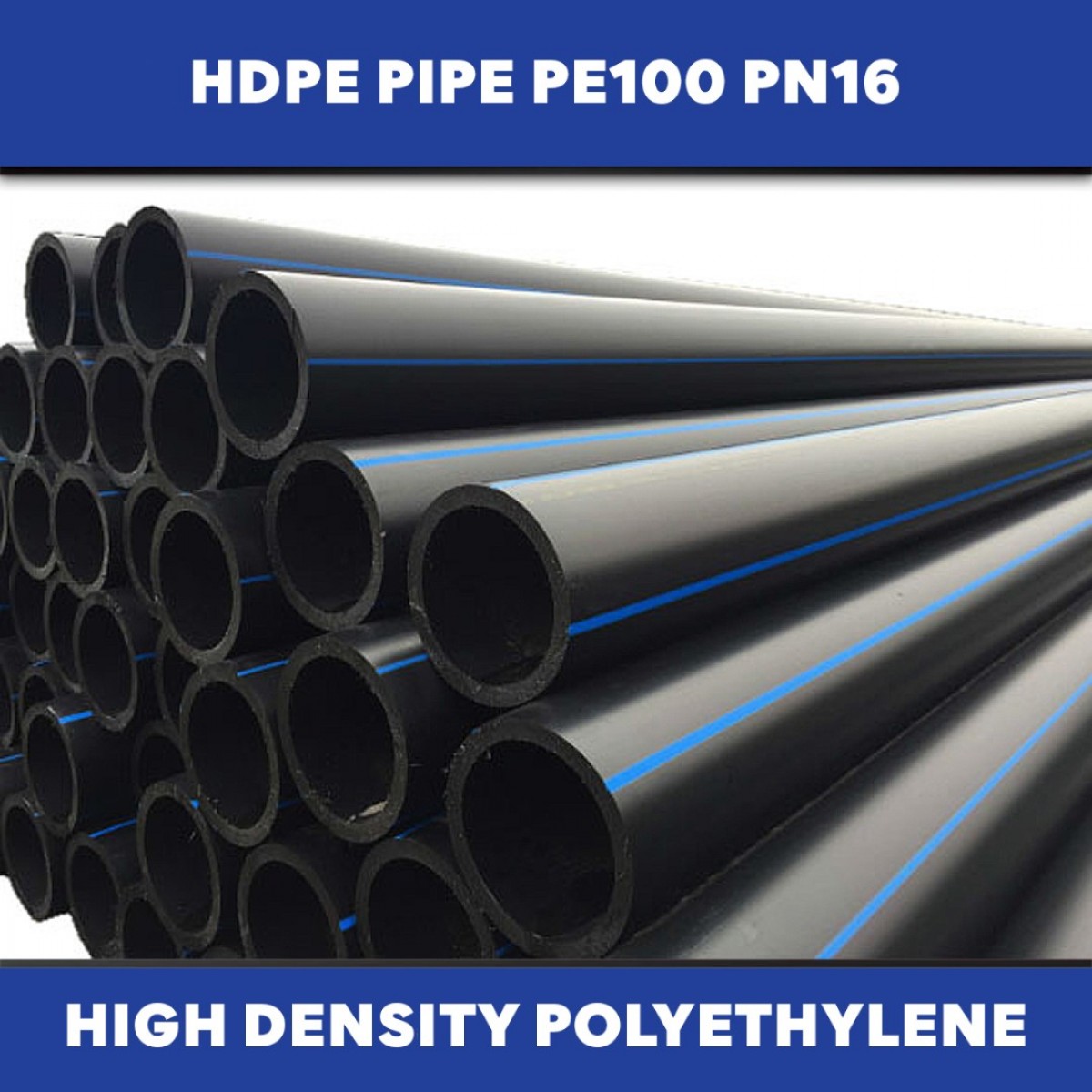 High Density Polyethylene HDPE Pipe 40MM (OD) x 100M (L) PN16 PE100 ~43 ...