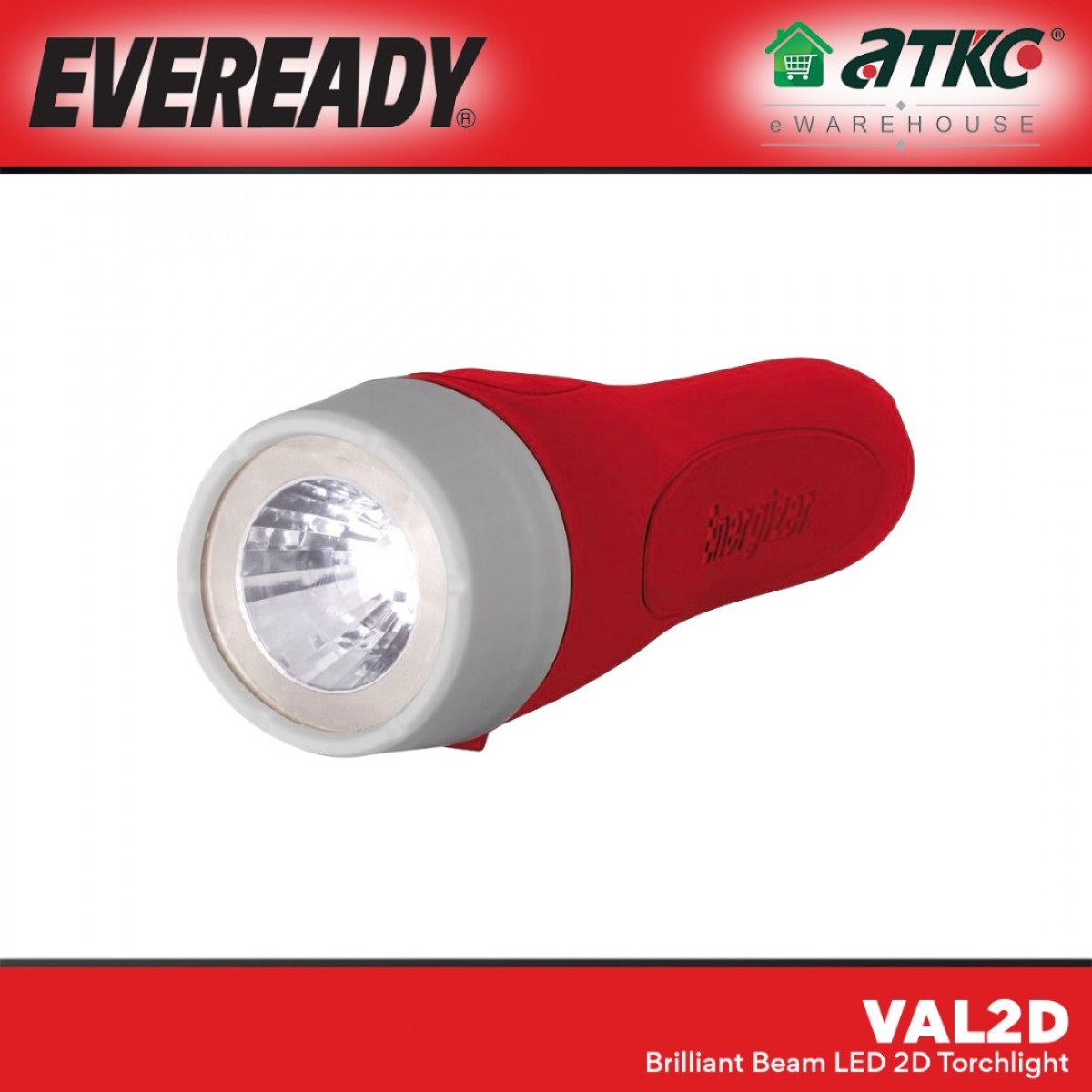 Eveready VAL2D Brilliant Beam LED Torchlight 65 Lumens C/W 2x D Batteriesse