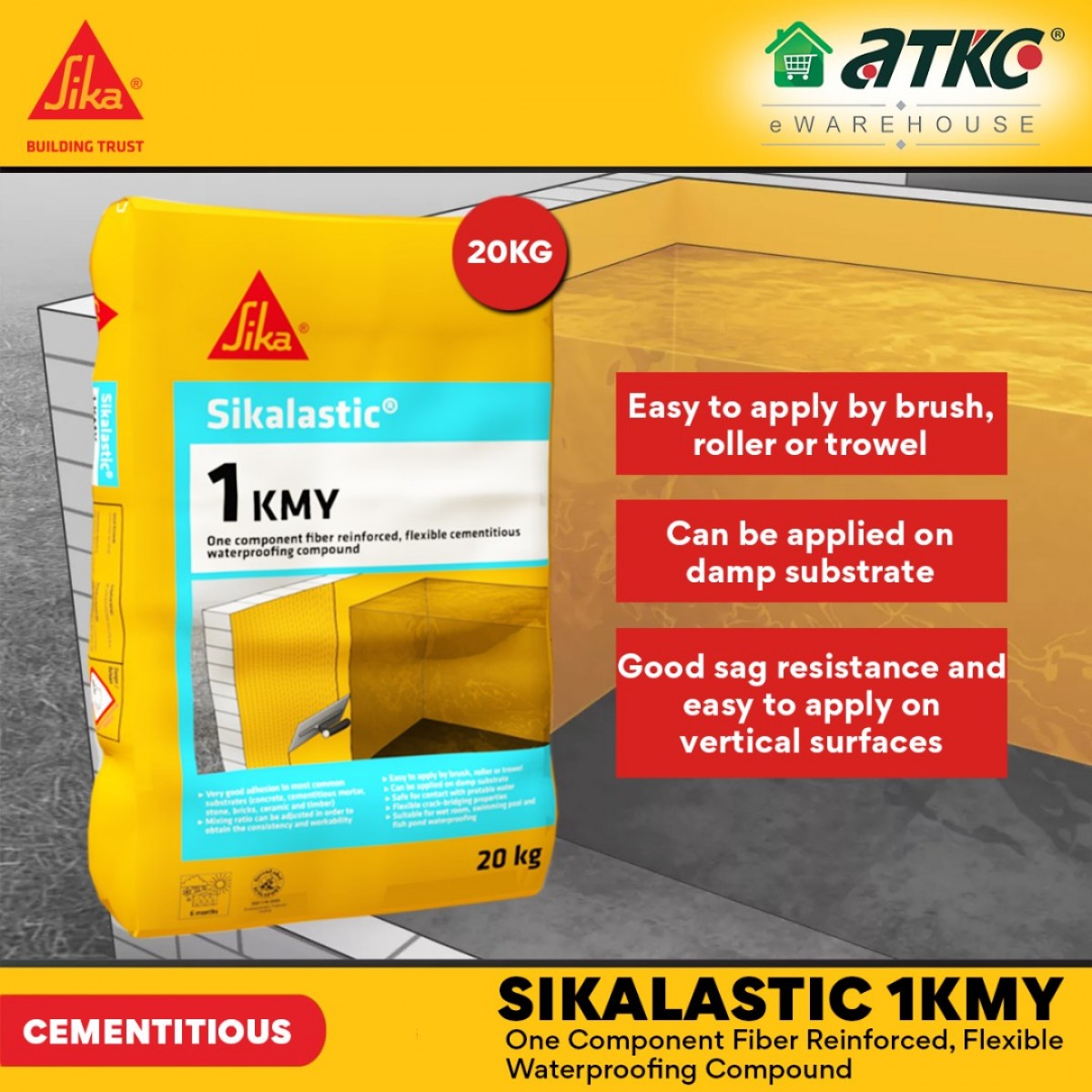 Sika Sikalastic 1KMY One Component Fiber Reinforced, Flexible ...