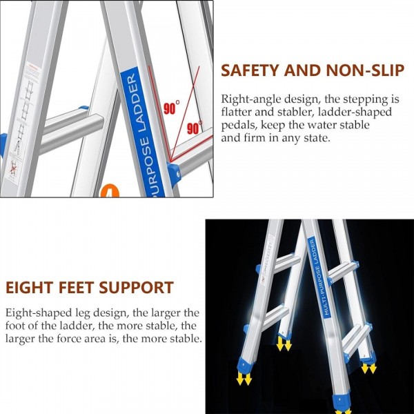 Home Store Aluminium Multipurpose Household Ladder 6 Step 5.5FT ...