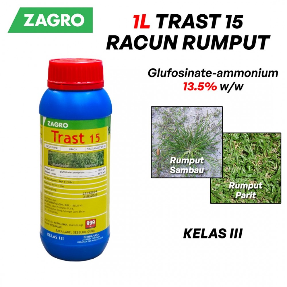 1L Trast 15 Racun Rumput Racun Rumpai Racun Lalang Glufosinate Ammonium ...